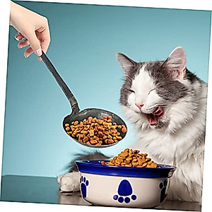 GANAZONO 4pcs Forged Iron Spoon Metal Spoons Dog Food Measuring Scoop Fertilizer Scooper Mini Scoop Vegetable Planting Tools High Carbon Steel Spoon Garden Shovel Dark Grey Cat Food Forging