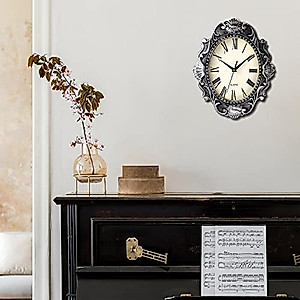 AYRELY® 14 Inch Oval Rustic Wall Clock, Wall Clocks Battery Operated, Country Style Silent Non Ticking Clock, Decorative for Kitchen, Home, Living Room, Farmhouse, Bedrooms