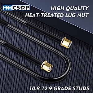HHCSOP 2" Rear Lift Block Kits Compatible with 1999-2020 Ford F250/F350 Super Duty 2WD 4WD | 2000-2005 Ford Excursion 2WD 4WD, 2 inch Rear leveling Kit with 15.5" Black U bolts