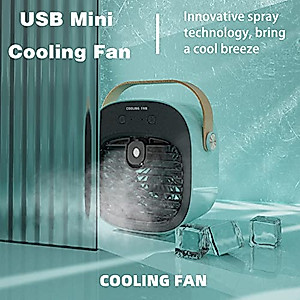 Portable Air Conditioner Fan，MiNi USB Evaporative Air Conditioner Fan，10000mAh cordless Rechargeable Personal Desktop Fan，3-Speed Silent for Office，Living Room，Bedroom，Car and Outdoor Activities（Blue）