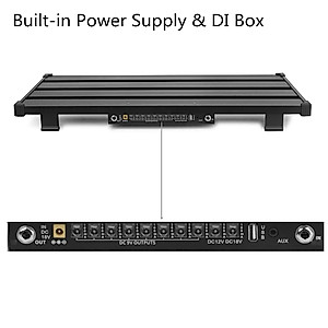SOYAN Extra Large Guitar Pedal Board 25.6" x11.9" with Power Supply and DI Box, Carry Bag Included (L-26P)