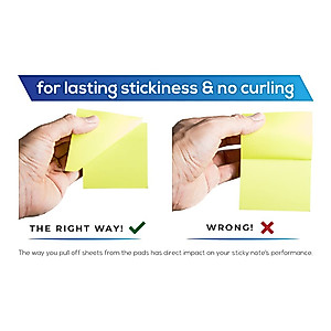 Sticky Notes 3x3 in (12 Pads) Bright Colored Super Self Sticky Pads - 100 Sheets / Pad - Easy to Post for School, Office Supplies, Desk Accessories