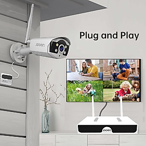 JOOAN 3MP Security Camera System Wireless,8CH NVR 1296P Security System(Clear than 1080P) with Audio,Great Night Vision, Motion Detection Email Alarm
