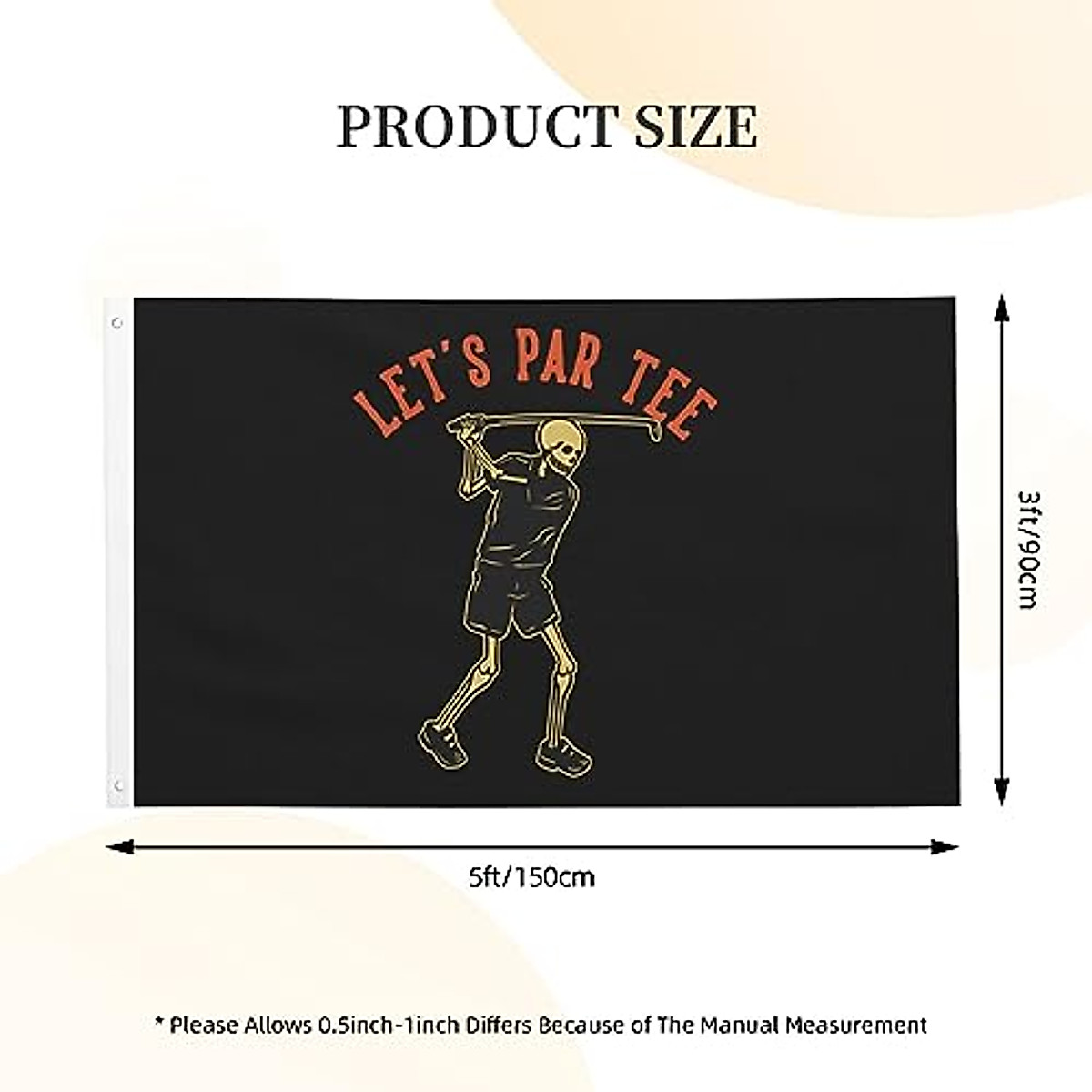 IMEEGIEN Let's Par Tee Flag 3x5 Ft Double-Sided Outdoor Decoration Banner Durable Home Yard Flags Polyester Welcome Flag