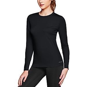 ATHLIO Women's UPF 50+ Long Sleeve Workout Shirts, UV Sun Protection Running Shirt, Dry Fit Athletic Tops, Round Neck 3pack Shirts Black/Cloud Grey/Navy, Small