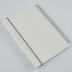 2 Pack B5 Spiral Bullet Dotted Journal with 120gsm Thick Paper, Dot Grid Spiral Notebook with Plastic Hardcover and Elastic Band Closure, 80 Sheets Per Pack 7.3X 10 inches