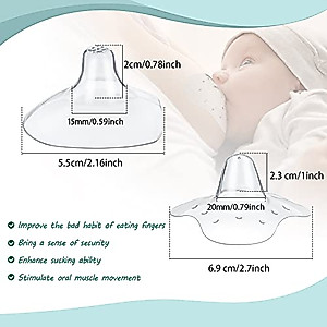 8 Pieces Nipple Cover for Nursing Newborn, Contact Nipple Protector 24 mm 15 mm Nipple Everters with Clear Carrying Case Silicone Nipple Extender for Breastfeeding, Flat or Inverted Nipples