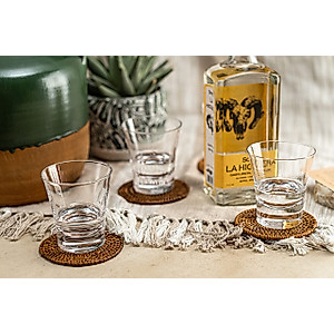 Sotol and Tequila Sipping Glasses | Tequila Glassware Collection | Set of 4 | 6 oz Professional Sippers for Drinking Joven, Reposado, Anejo Sotols | Stemless Heavy Based Liquor Snifters