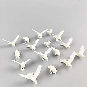 CWBPING 24pcs Plastic Birds Small Figure Toy Dove Bird of Peace 1:25 Scale G Model Train Railway Modeling