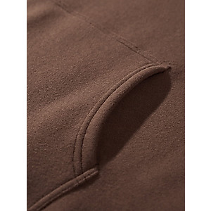 SHENHE Men's Bear Embroidery Long Sleeve Thermal Hooded Sweatshirt Hoodie Tops Coffee Brown XL