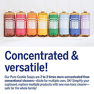 Dr. Bronner’s - Pure-Castile Liquid Soap (Lavender, 32 ounce, 2-Pack) - Made with Organic Oils, 18-in-1 Uses: Face, Body, Hair, Laundry, Pets and Dishes, Concentrated, Vegan, Non-GMO