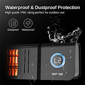 EAST OAK Patio Heater for Commercial Use, 4000W Wall Mounted Infrared Heater, Outdoor Heaters for Patio for Large Area, IP65 Waterproof Electric Heater Fast Heating with Remote Control, 240V Black