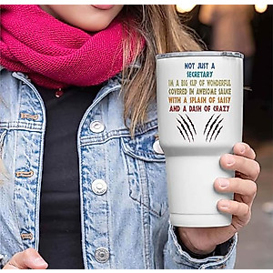 Novelty Gift Unique Secretary Gift - Big Of Humor and Sauce - Ideal Birthday Present for a Sister 30 Oz White Stainless Steel Large Tumbler