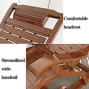 Wooden Rocking Chair Armchair for Heavy Duty Adults,Indoor Bamboo Chair Leisure Relax Chair Rocker with Cushions,Foldable Reclining Lounger Chair with Foot Massage Board (Color : Without pad)