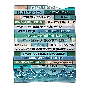 JOPJOLIW Gifts for Brother Adult-Big Brother Gift Fathers Day to My Brother Gifts from Sister-Gifts for Brother 60" x 50" Blanket-Fathers Day Birthday Graduation Gifts for Brother