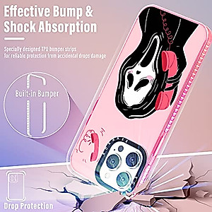 Kokaaee for iPhone 14 Pro Case Cute Skeleton Skull for Women Girls Kawaii Girly Phone Cases Funny Cool Gothic Unique Design Soft TPU Bumper Cover and Ring Holder for 14Pro 6.1 inch
