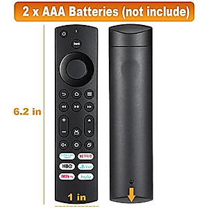 【Pack of 2】 AZMKIMI Remote Compatible with Toshiba Fire TVs and Insignia Fire TV Remote, with Prime Video, Netflix, HBO, Vue, ImdbTV and Hulu Shortcut Buttons