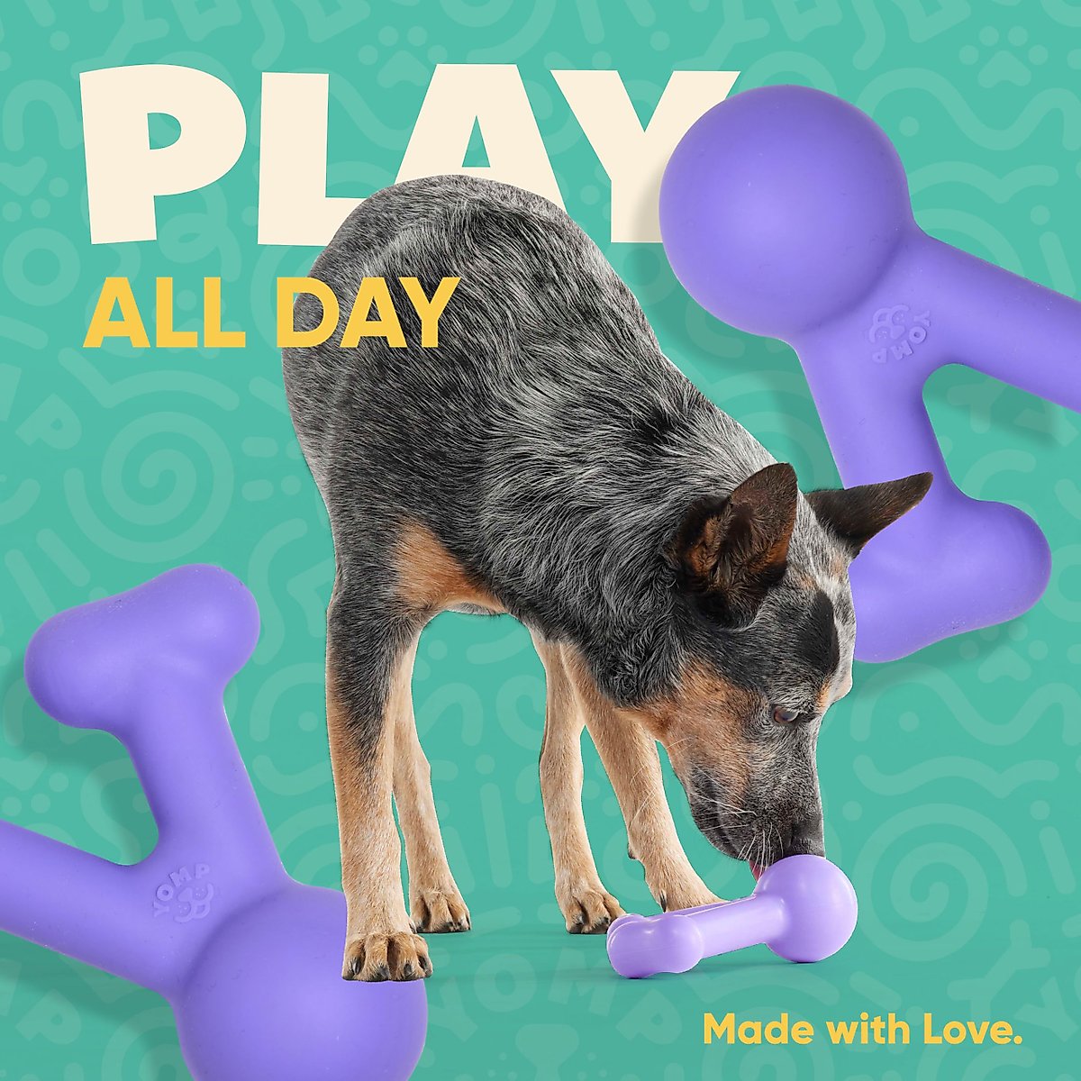 Yomp FunnyBone Wish Bone Dog Chew Toy – Interactive Teething Toy for Puppies, Soft, and Medium Chewers – Pet-Safe, Non-Toxic Silicone Chew Bone
