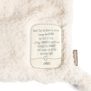 DEMDACO Clean White Fuzzy Lamb Goodnight Prayer Polyester Plush Children's Stuffed Animal Blankie