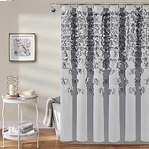 Lush Decor Lucia Shower Curtain, 72" x 72", Light Gray