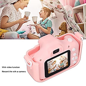 Liccx Kids Camera, Portable Kids Video Camera with Protective Cover and Lanyard, 1080P HD Digital Camera for Kids Age 3 4 5 6 7 8 9 10 11 12 Years Old(Pink, Without 32GB Memory Card)