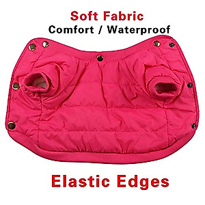 JoyDaog Fleece Lined Dog Coat with Detachable Hood and Detachable Hind Legs,Warm Puppy Jacket in Winter(Pink&Grey M)