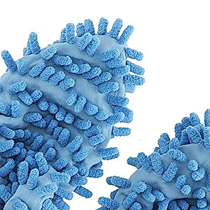 Mop Slippers Shoes Cover, 10Pcs Chenille Mop Slippers Multifunction Floor Cleaning Shoes Dust Cleaner Accessory(Blue)