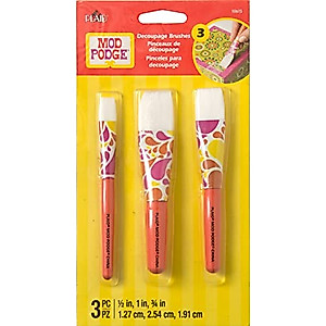 Mod Podge Dishwasher Safe Waterbased Sealer, Glue and Finish (8-Ounce), CS15059 Gloss, 8 Ounce & 10615 3 Piece Short Handle Brush Set