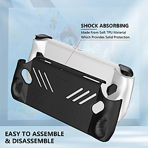 SOATUTO Case for ROG Ally Game Console Silicone Hard Case Back Cover Anti-Scratch Drop-Proof Non-Slip Protective Case for 2023 ASUS ROG Ally Game Console Shockproof Protective (Black)