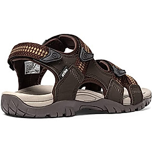 atika Men's Open Toe Arch Support Strap Water Sandals, Outdoor Hiking Sandals, Lightweight Athletic Trail Sport Sandals, Havana 2 Brown Tan, 7