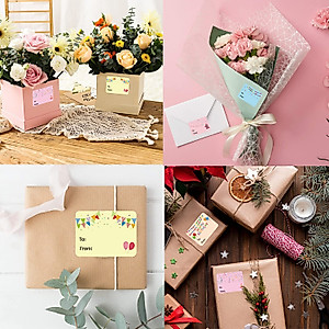 Happy Birthday Gift Tags Name Tags Stickers 1.5 x 2 Inch - Rectangle Christmas to from Labels Present Stickers Festival Birthday Stickers for Kids Party Favors Envelope Packages Seals 300 Pcs