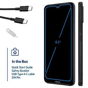 Nokia C210 | T-Mobile, AT&T, Cricket | Android 13 | Unlocked Smartphone | All Day Battery | US Version | 3/32GB | 6.3-Inch Screen | 13MP Dual Camera | Charcoal