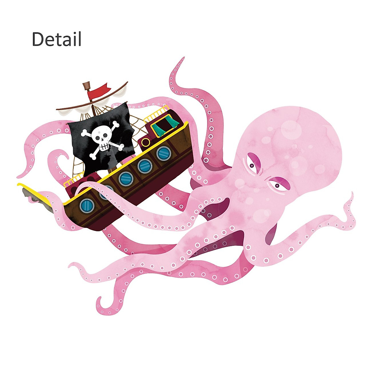 DECOWALL DS-8010 Pirates & Treasure Island Kids Wall Stickers Wall Decals Peel and Stick Removable Wall Stickers for Kids Nursery Bedroom Living Room (Small) décor