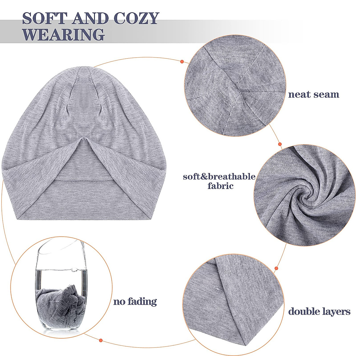 5 Pcs Unisex Slouchy Beanie Hats for Men Women Summer Beanie Hats Lightweight Baggy Dwarf Soft Chemo Sleep Caps(Dark Colors)