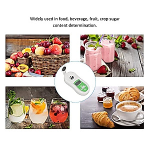 Brix Meter Refractometer, Portable Digital Brix Refractometer, Brix Content Tester with ATC for Fruit Beverage Sugar Content Measuring