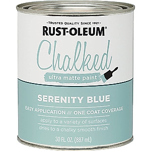 Rust-Oleum 285139 Chalked Ultra Matte Paint, Serenity Blue, 30 Oz
