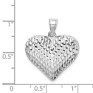 IceCarats 925 Sterling Silver Heart Love Necklace Charm Pendant 25mm x 23mm Only