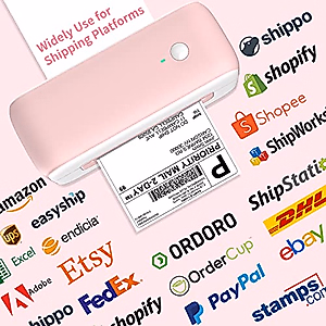 Shipping Label Printer, Itari High Speed 4x6 Thermal Label Makers for Shipping Packages, Small Desktop Sticker Printer for Home Business, Compatible with Amazon, Etsy, Ebay, USPS, Shopify, FedEx, Pink
