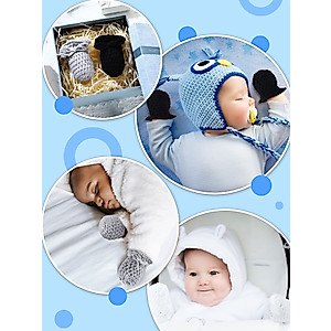 4 Pairs Winter Baby Mittens Crochet Baby Mitten Warm No Scratch Knitted Toddler Gloves Infant Newborn Accessories for Baby Boys Girls
