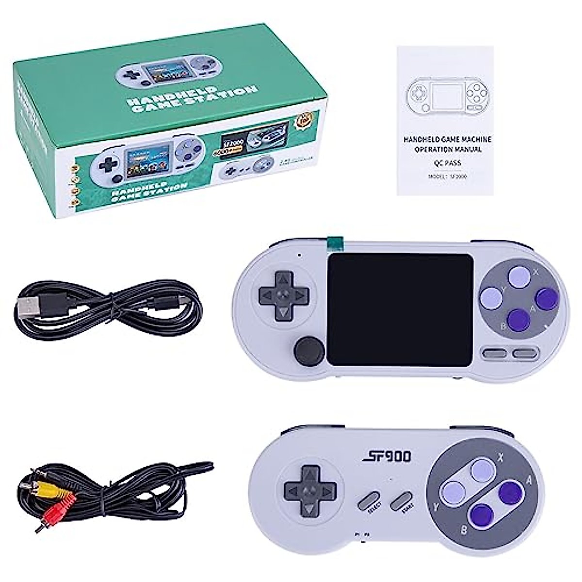 Data Frog SF2000 Handheld Arcade Game Console for Kids Adults, 3-inch IPS Screen Retro Video Gaming Console, Dual-core CPU Dual-Player Mode Video Game Console