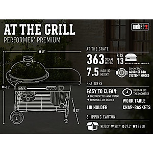 Weber Performer Premium Charcoal Grill, 22-Inch, Black