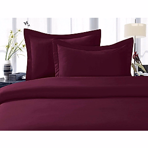 CELINE LINEN Best, Softest, Coziest Duvet Cover Ever! 1500 Premier Hotel Quality Luxury Super Soft Wrinkle Free 3-Piece Duvet Cover Set, Full/Queen, Eggplant-Purple
