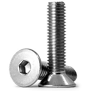 10 PCS M8-1.25 x 80mm Flat Head Socket Cap Screws, Stainless Steel A2-70, DIN 7991, Allen Socket Drive,Full Thread, Machine Thread