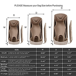 ETTP Purse Organizer Insert For Handbags, Tote Bag Organizer Insert, Handbag Organizer For Tote & Handbags, Compatible with Neverful Speedy and More (Small,Beige)