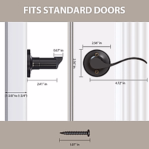 Ohuhu Dummy Door Handles, Black Door Handle Dummy Door Knob French Closet Door Handle Lever Single Side Non-Turning Wave Style Left/Right Hand Satin Zinc Matte Finish Laundry Room Hallway Pantry