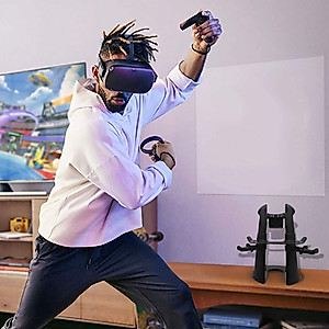 Meijunter VR Stand for Oculus Quest 2 Headset Controller - Helmet Handle Grip Holder Storage Support Stabilizer Bracket