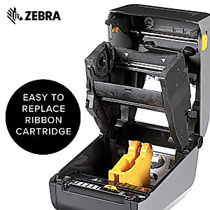 Zebra - ZD420c-Ribbon-Cartridge Desktop Printer for Labels and Barcodes - Print Width 4 in - 203 dpi - Interface: Wifi, Bluetooth, USB - ZD42042-C01W01EZ (Renewed)