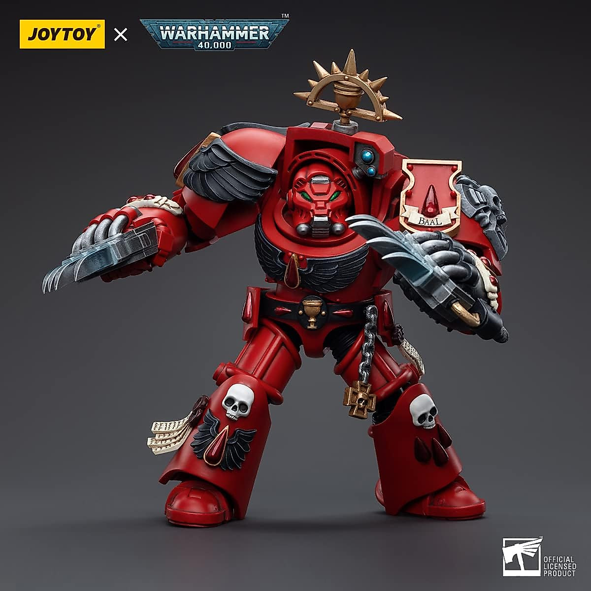 Joytoy 1/18 Action Figure Warhammer 40k Mecha 5.3in High Model Toy Blood Angels Assault Terminators Brother Tyborel
