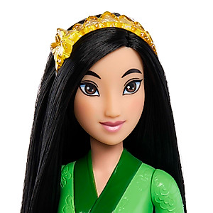 Mattel Disney Princess Toys, Mulan Fashion Doll, Sparkling Look with Black Hair, Brown Eyes & Hair Accessory, Inspired by the Movie Mulan