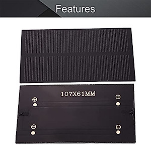 Fielect 5Pcs Mini Small Solar Panel 5V 1W Polycrystalline Mini Solar Cell Epoxy for Solar Battery Charger DIY Solar Syatem Kits 107x61mm